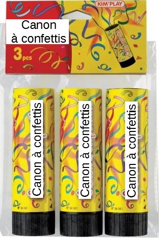 3 canons à confettis - 8570