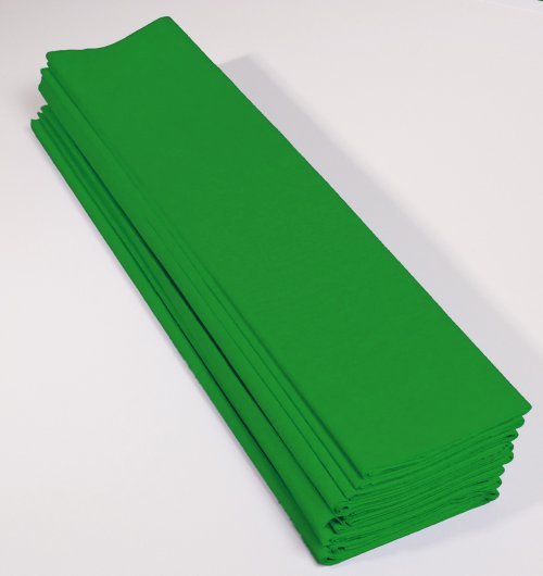 10 feuilles de papier crépon 40 % vert pré - 17399